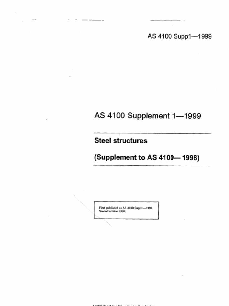 AS-4100.1 (1999) Steel Structures PDF | PDF
