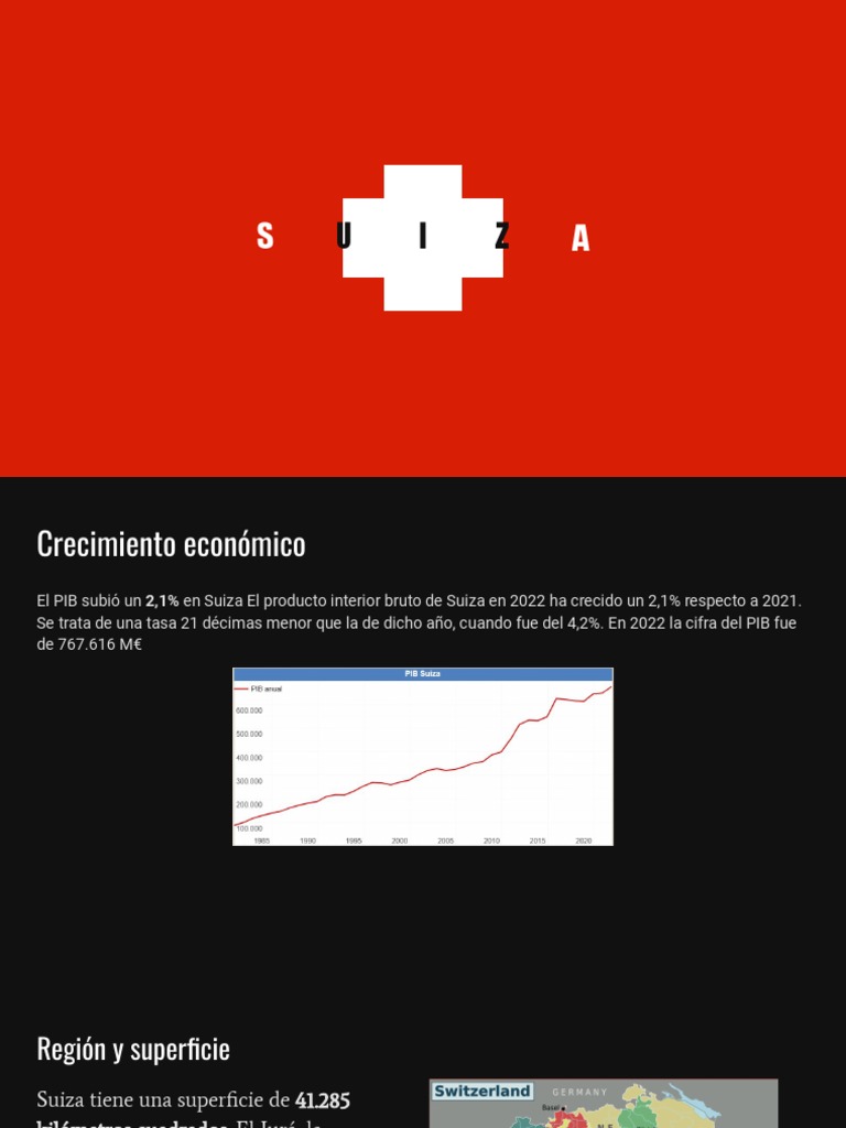 PIB y Desarrollo Económico en Suiza 2023 | PDF | Suiza | Producto ...