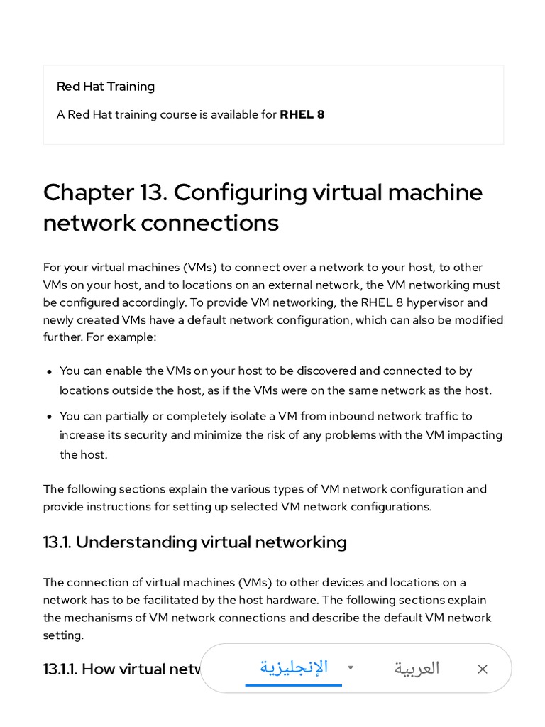 Chapter 13. Configuring virtual machine network connections Red Hat Enterprise Linux 8 _ Red Hat ...