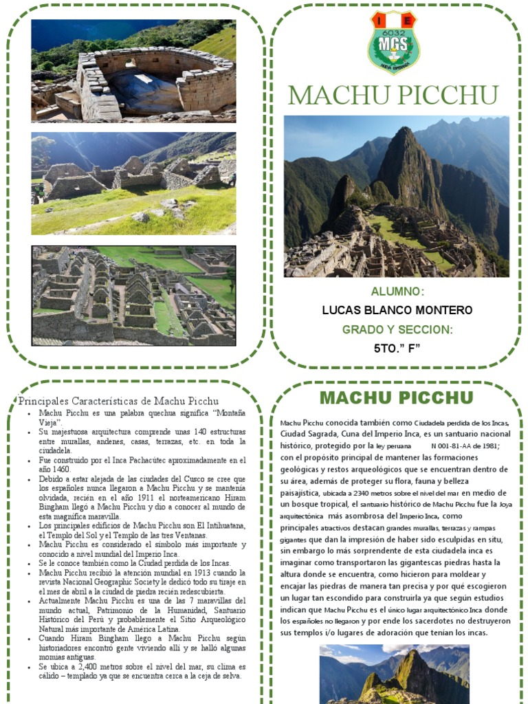 Machu Picchu 2 | PDF | Machu Picchu | Imperio Inca