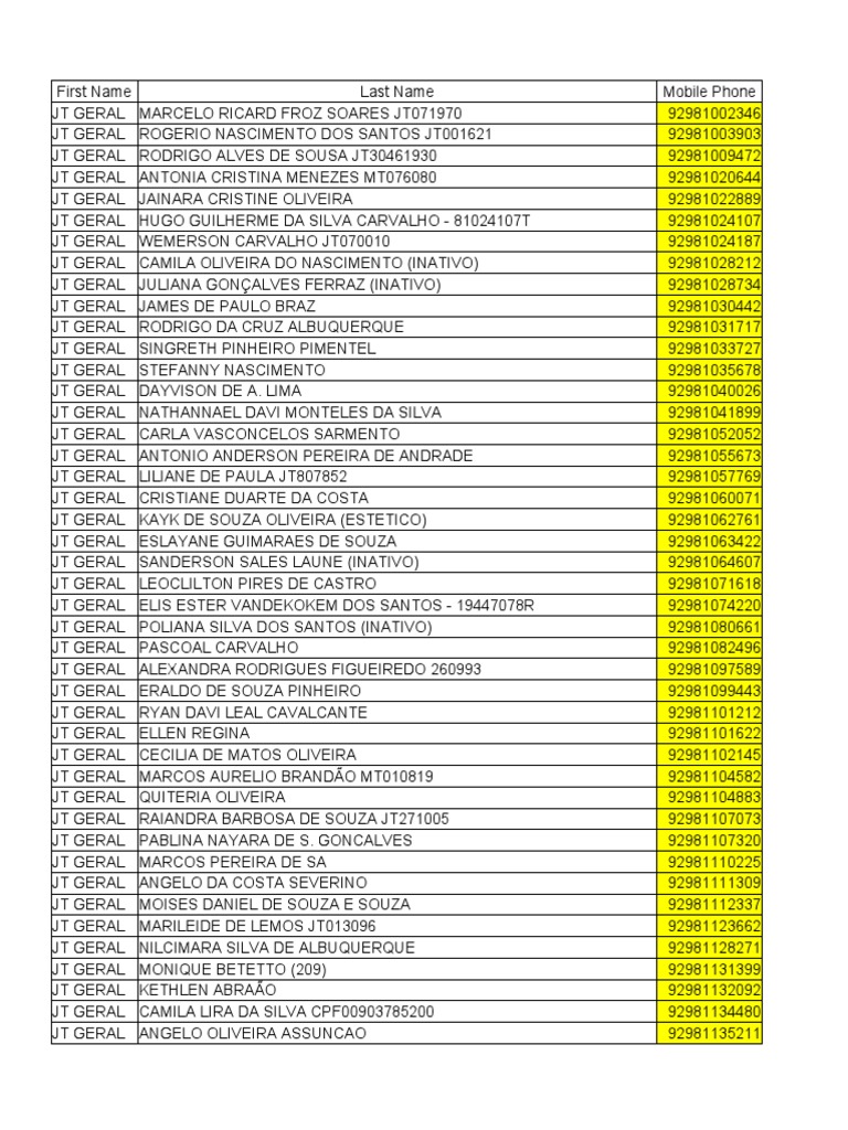 [Lista de Contatos] | PDF