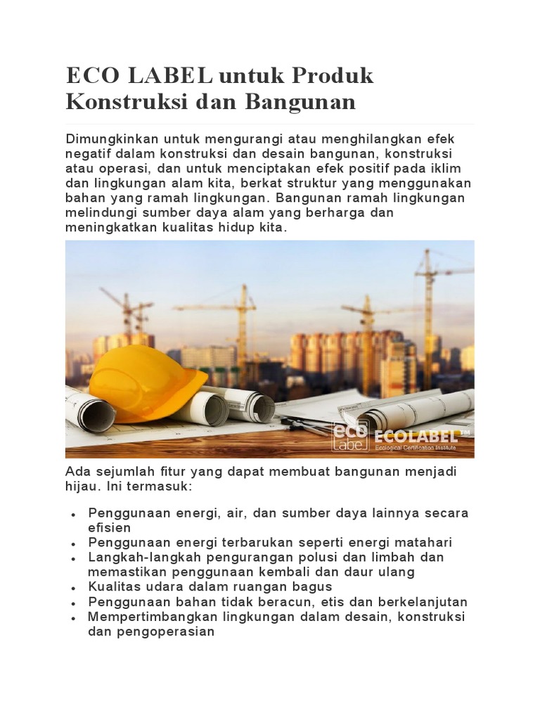ECO LABEL untuk Bangunan Ramah Lingkungan | PDF | Sains & Matematika