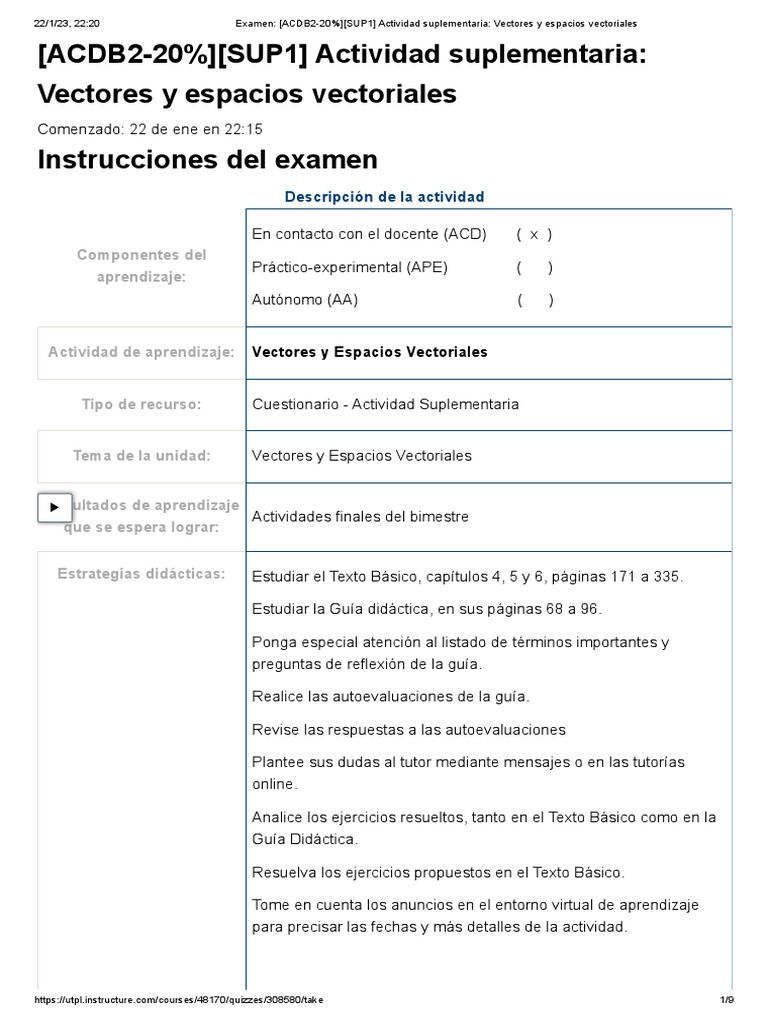 Actividad Suplementaria Algebra Lineal | PDF | Espacio vectorial | Vector Euclidiano