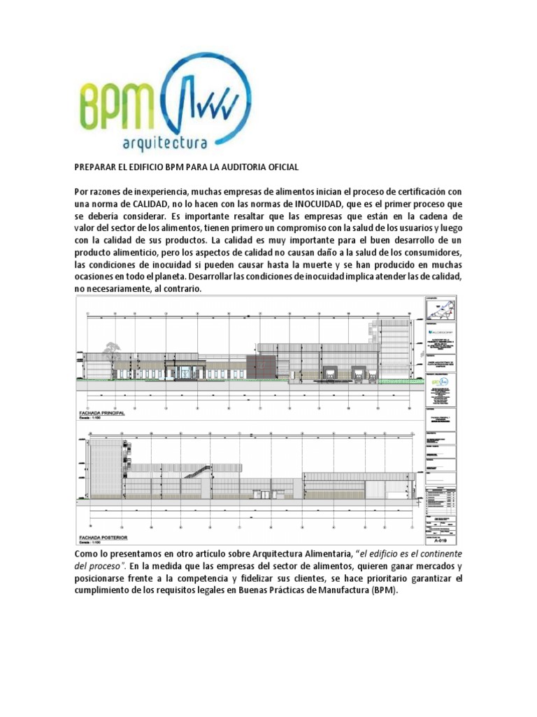 La Auditoria BPM Del Edificio | PDF | Calidad (comercial) | Alimentos