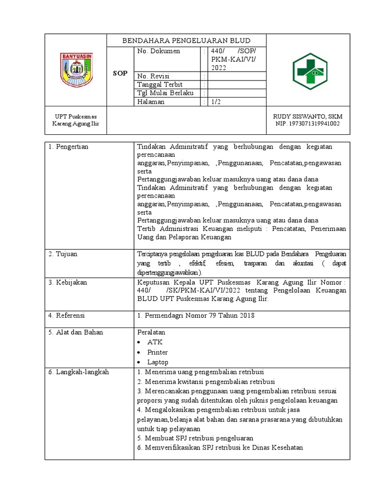 Sop Bendahara Pengeluaran | PDF | Bisnis | Pengelolaan Keuangan & Uang