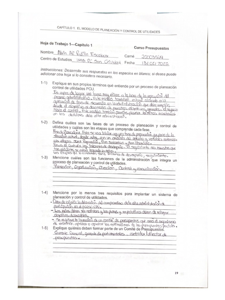 Tarea 1 Capítulo 1 | PDF