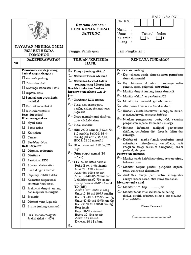 Renc Askep 13, Penurunan Curah Jantung | PDF