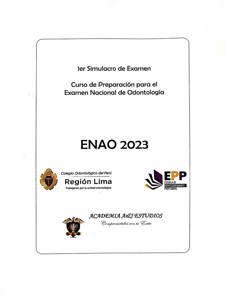 1er Simulacro ENAO 2023 - COL | PDF
