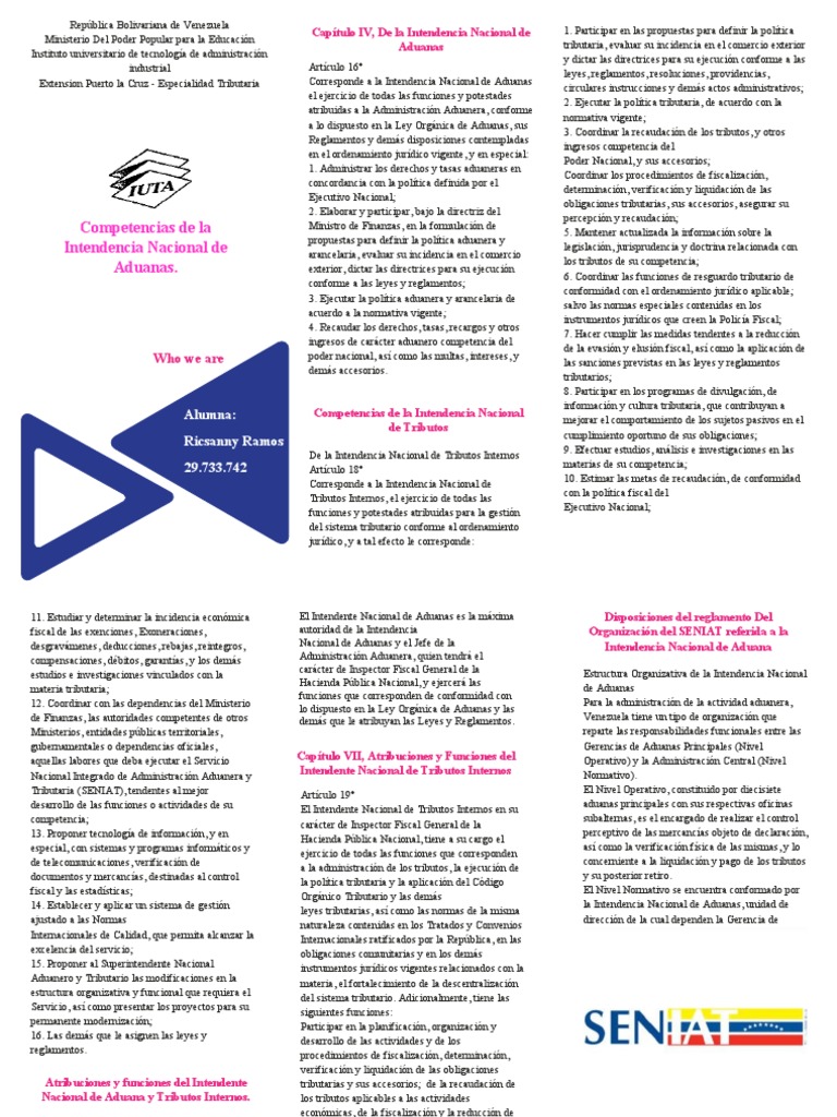 Plantilla de Triptico en Word 20 | PDF | aduana | Regulación