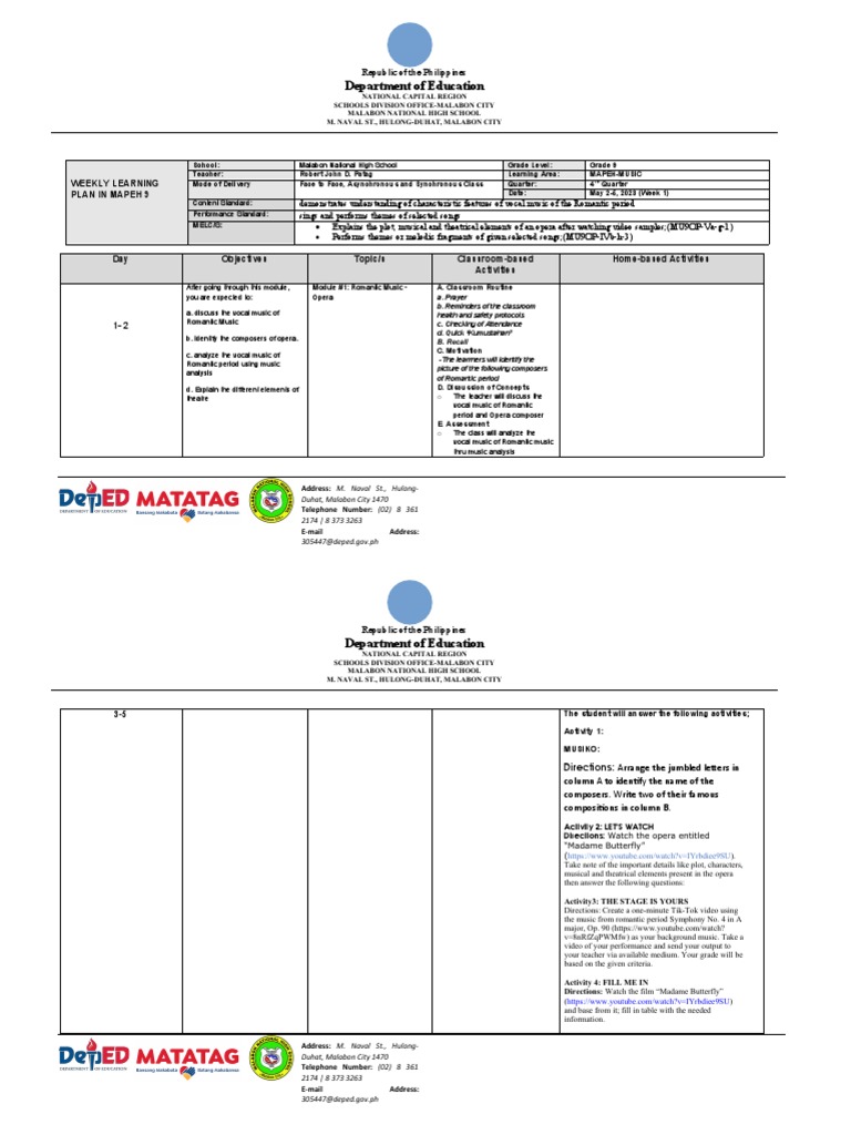 PATAG - WHLP May 2-5, 2023 | PDF | Behavior Modification | Cognition
