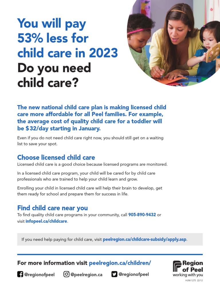 Child Care Reduced Fee N Subsidy - I | PDF