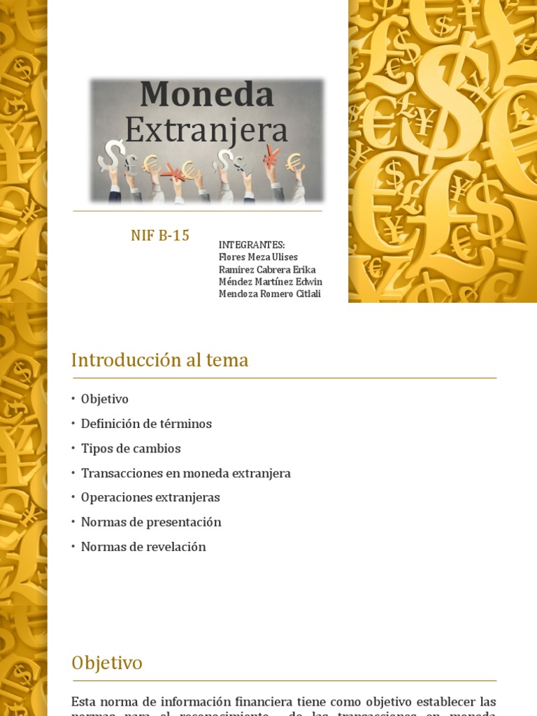 Normas sobre Moneda Extranjera NIF B-15 | PDF | Moneda | Tipo de cambio