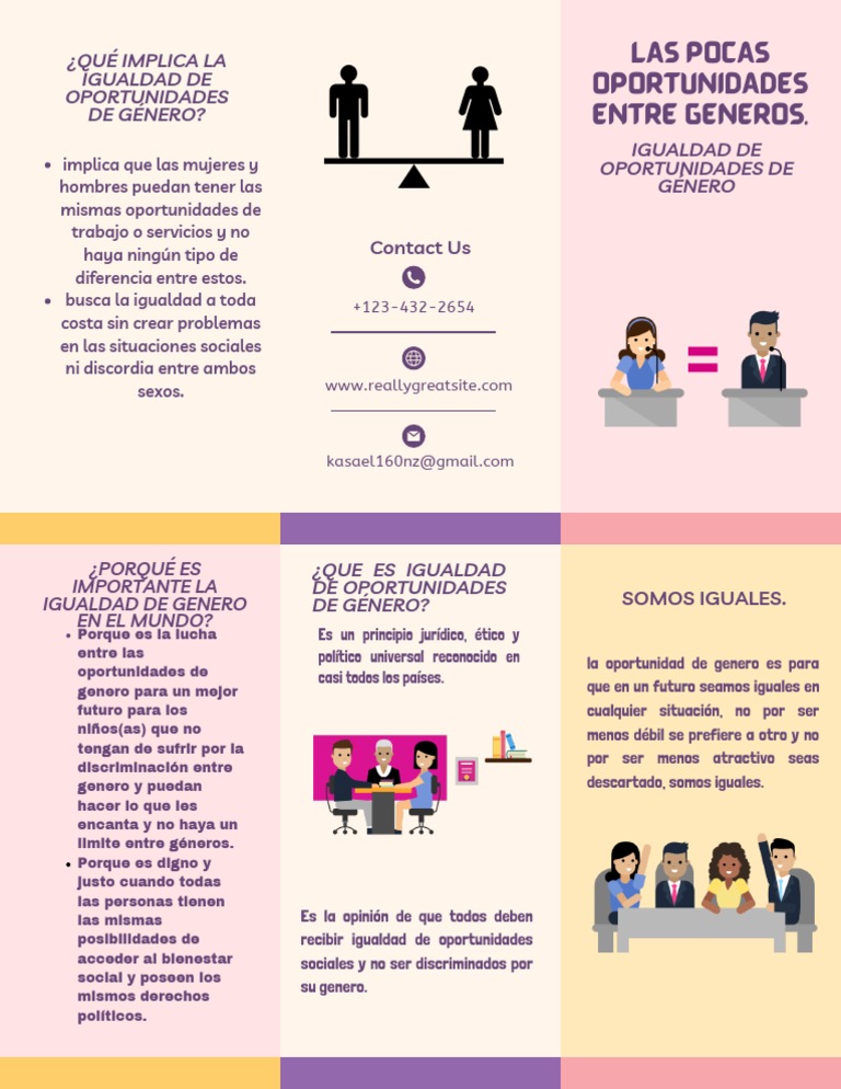 Triptico Sobre La Igualdad de Genero. | PDF