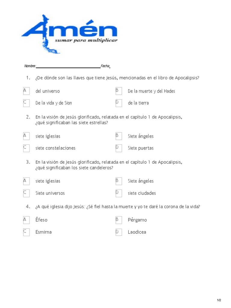 Examen Del Libro De Apocalipsis Pdf Libro De Revelación