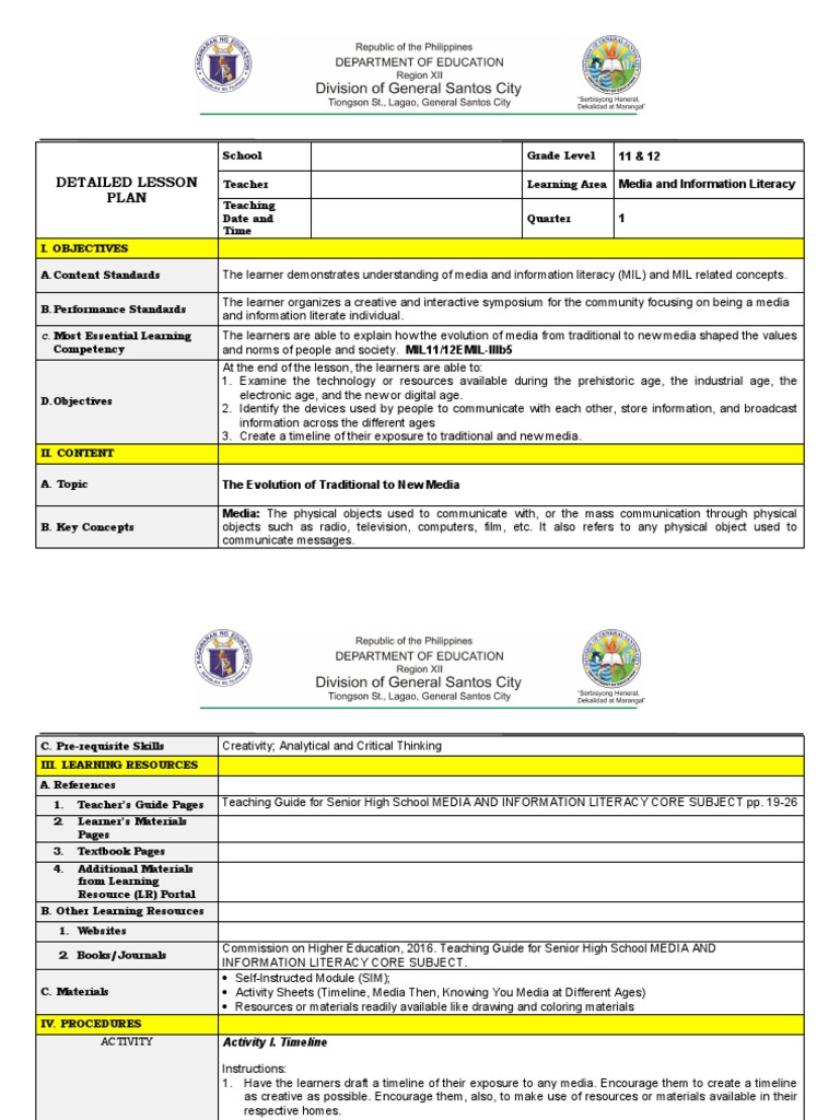 Evolution of Media: Lesson Plan for Seniors | PDF | Mass Media ...