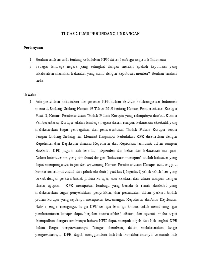 Tugas 2 Ilmu Perundang-Undangan | PDF