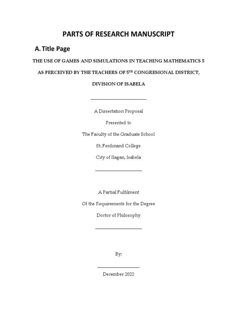 Parts of Manuscript | PDF | Cognition | Scientific Method
