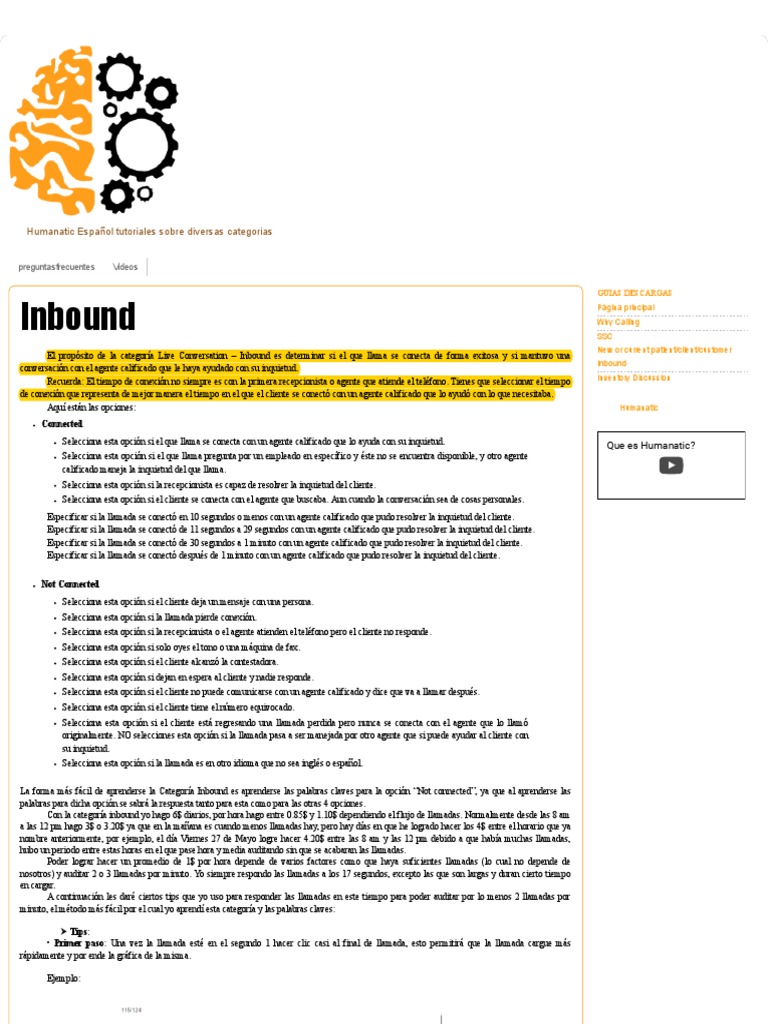 Humanatic Español - Inbound | PDF