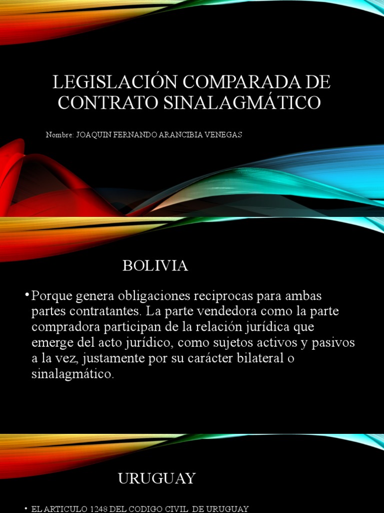 Legislación Comparada de Contrato Sinalagmático | PDF