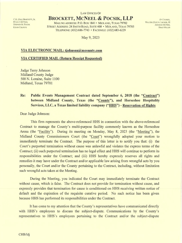 Letter To Judge Terry Johnson | PDF