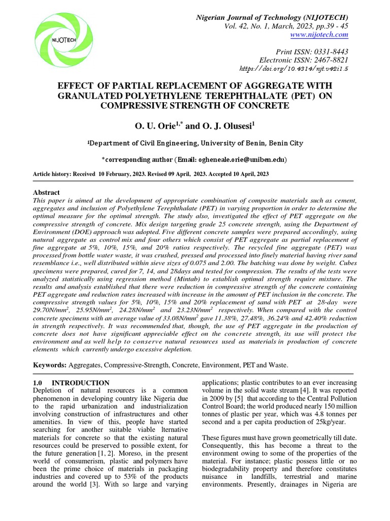 Effectof Partial Replacement of Aggregate ...