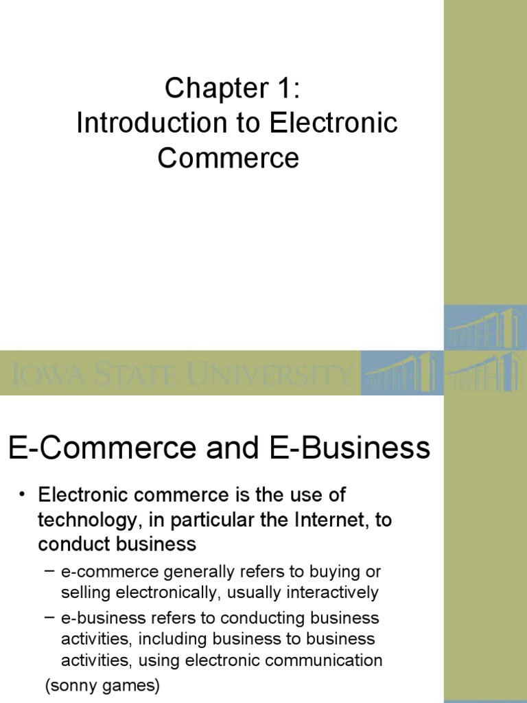Introduction To Electronic Commerce | PDF | E Commerce | Sales