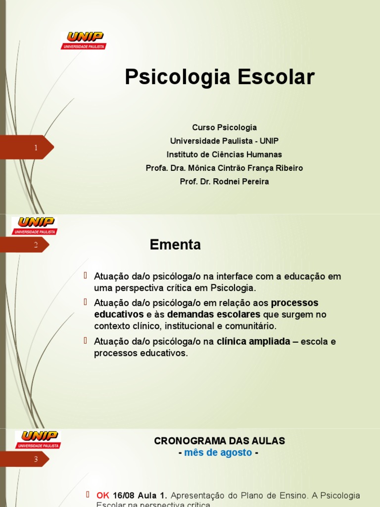 SLIDE - Aula 4 | PDF | Psicologia | Pedagogia