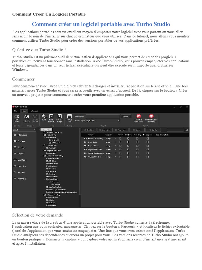 Créer des Logiciels Portables avec Turbo Studio | PDF | Installation ...