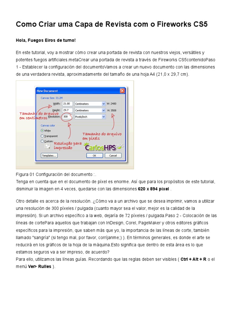 Cómo Construir Una Portada de Revista Con Fireworks CS5 - CarlosHPS Blog | PDF