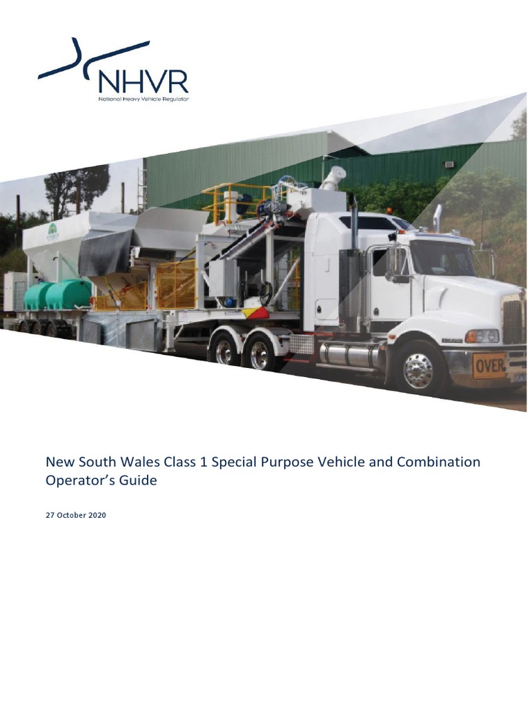 0994 Nsw Class 1 Spv And Combination Operators Guide Pdf Controlled Access Highway