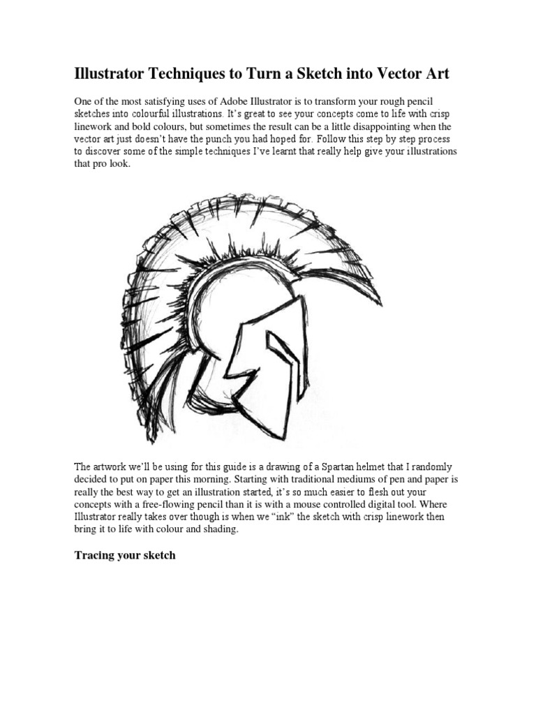 Illustrator Techniques To Turn A Sketch Into Vector Art PDF | Download ...