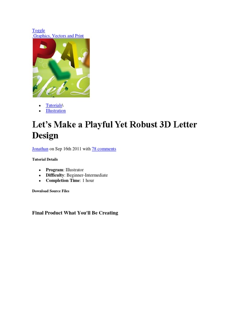 Let's Make A Playful Yet Robust 3D Letter Design PDF | PDF | Career ... Let's Make A Playful Yet Robust 3D Letter Design PDF | PDF | Career ...