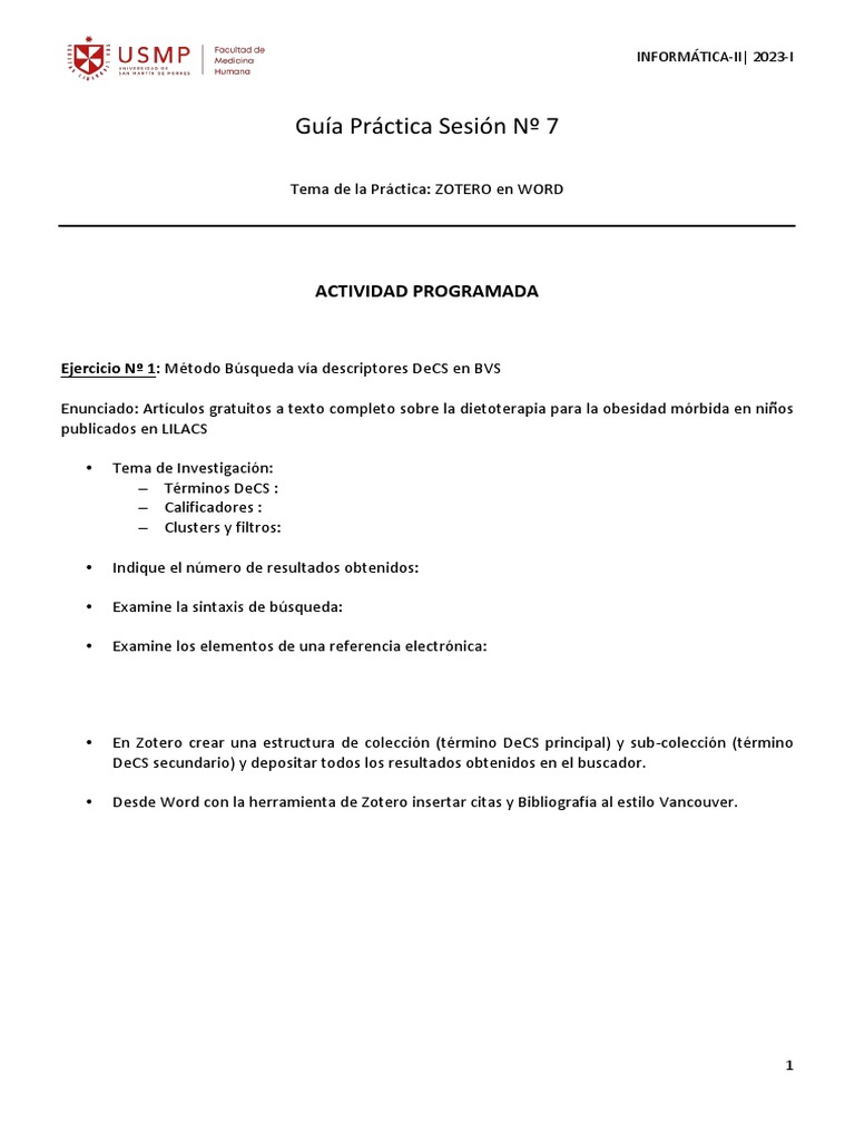 Guia Práctica Semana 7 SR | PDF | Medicina | Salud pública