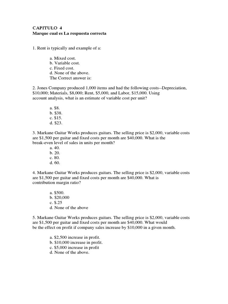 Capitulo 4 Contabilidad Gerencial para Enviar PDF | PDF