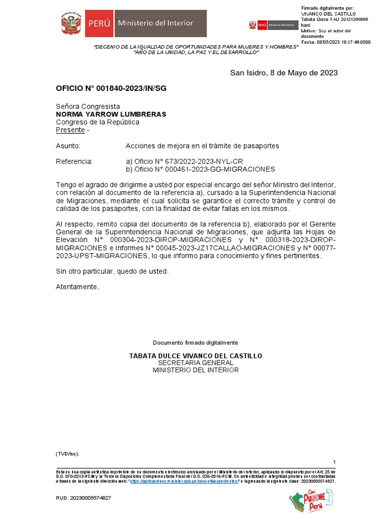 Respuesta Oficio | PDF | Perú | Lima