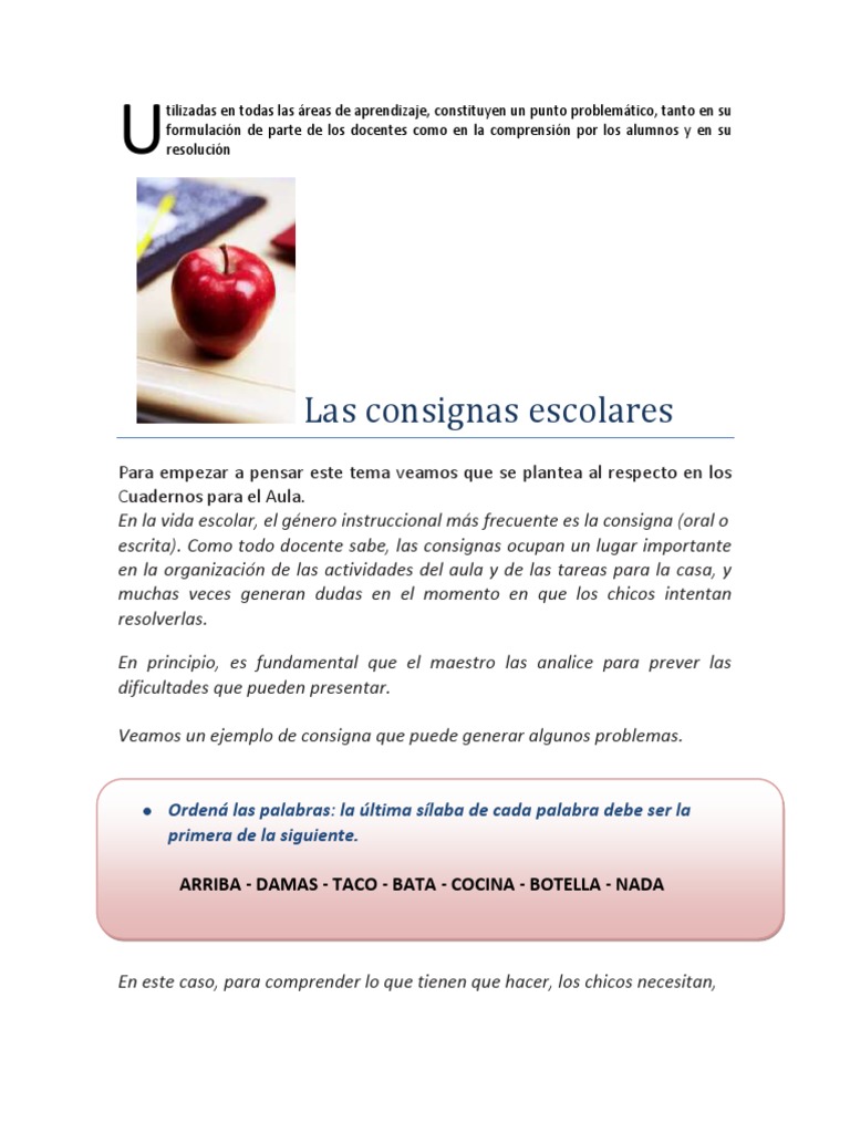 Las Consignas Escolares | PDF | Control de la natalidad | Salón de clases