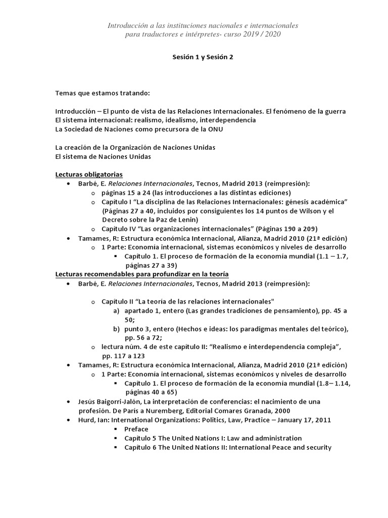Lecturas Sesión 1 y 2 Naciones Unidas | PDF