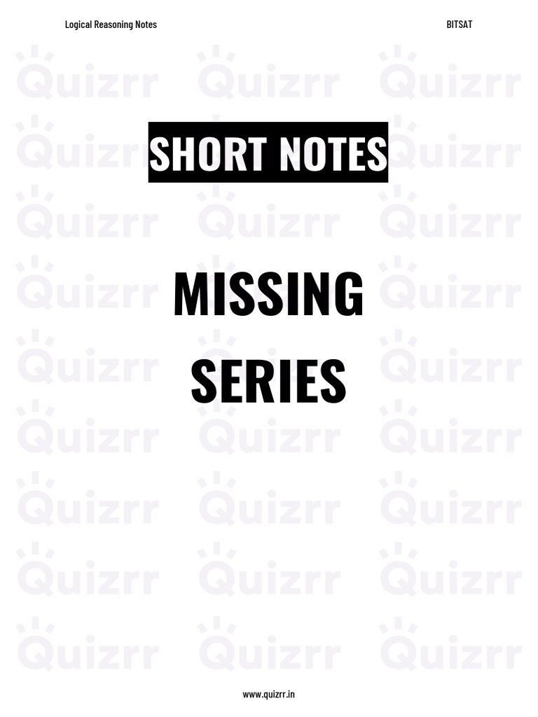 Logical Reasoning Missing Series Pdf Pdf