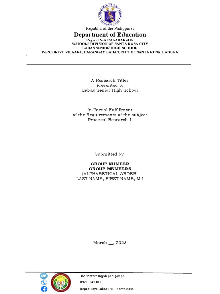 Format in Title Defense | PDF | Distance Education | Psychological Concepts