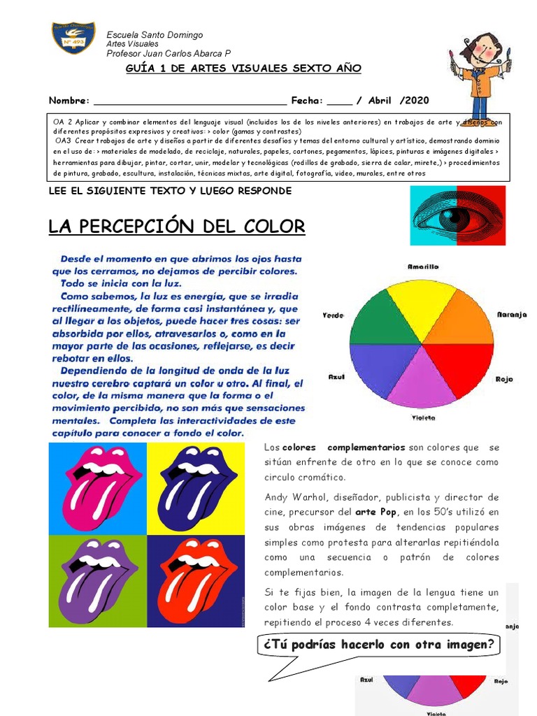 Guia 1 Visuales 6º | PDF | Color | Pinturas