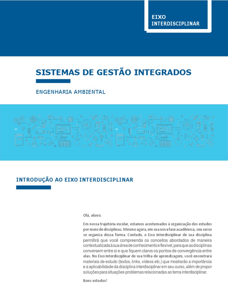 Sistemas De Gestão Integrados Engenharia Ambiental Pdf Gestão De