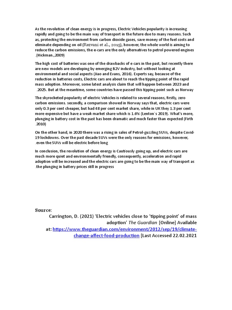 Final Essay On e Cars 11 | PDF