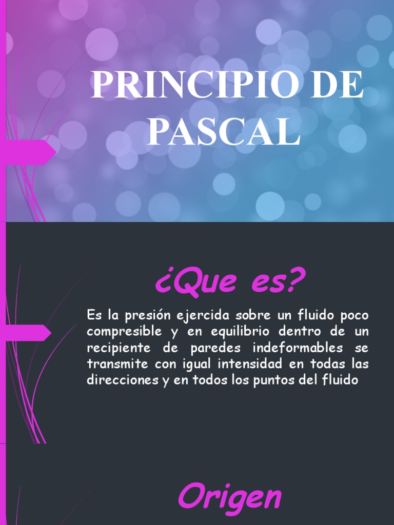 Principio de Pascal: definición, origen, clasificación de fluidos y aplicaciones | PDF