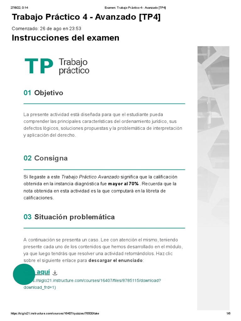 Introducción Al Derecho. TP4. Avanzado (TP4) - 100%. | PDF | Legislación | Justicia