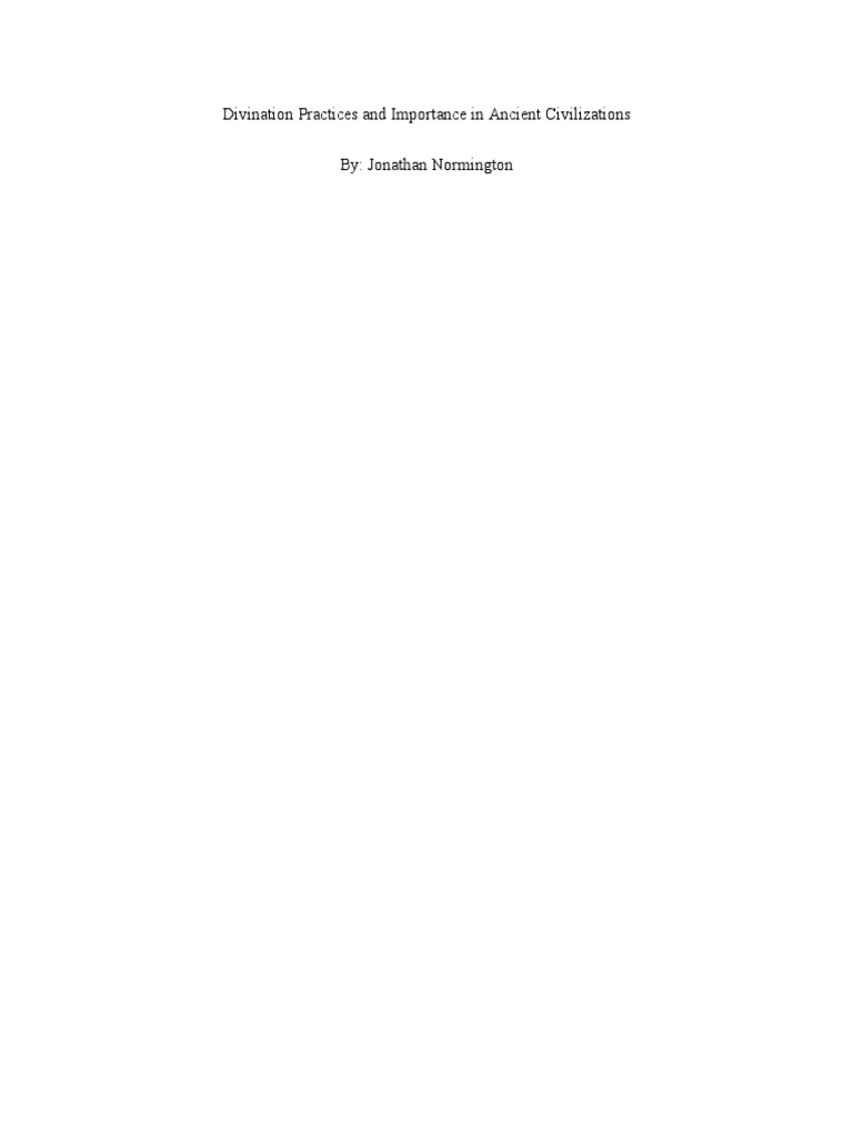 Divination Practices and Improtance in Ancient Civilizations | PDF ...