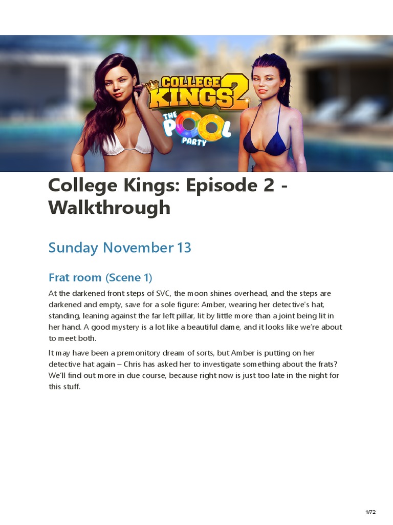 College Kings - Episode 2 - Walkthrough | PDF