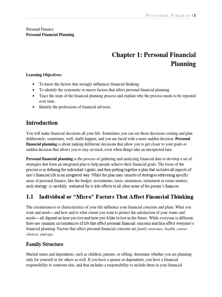 WEEK 2 - Personal Financial Planning | PDF | Labour Economics ...