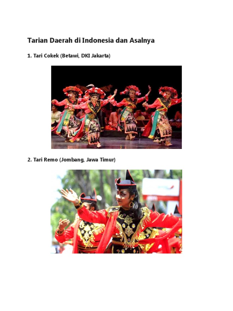Tarian Daerah Di Indonesia Dan Asalnya | PDF