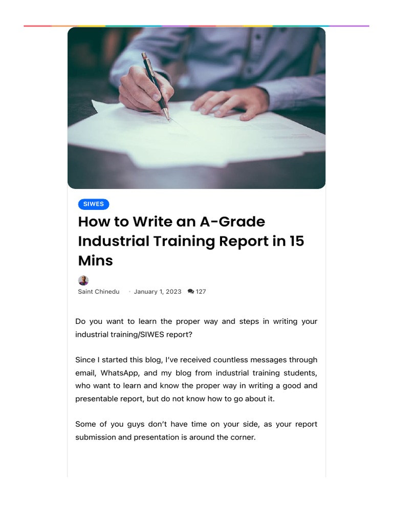 How To Write A Presentable SIWES Report in 15 Mins (Score A) PDF | PDF