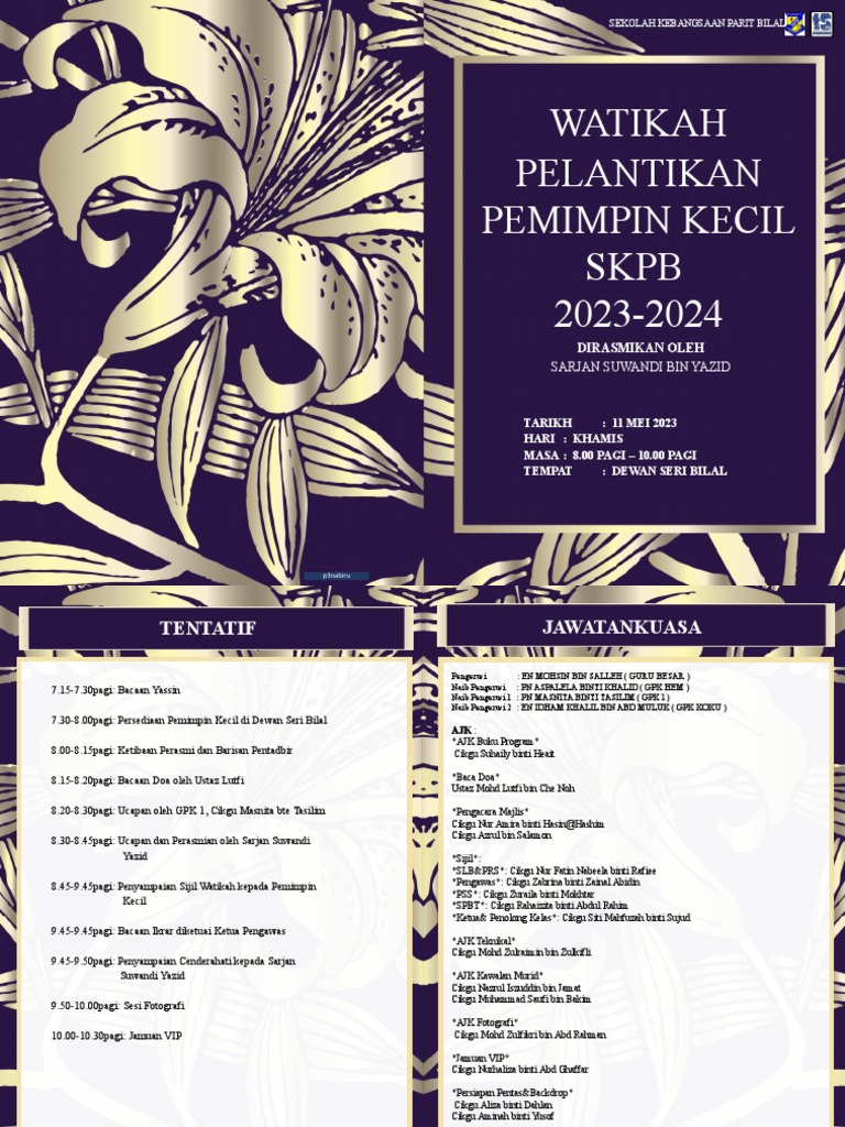 Buku Program Watikah Pelantikan 2023 | PDF